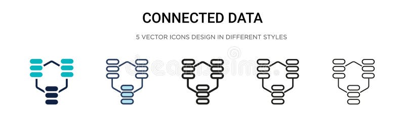 Connected Data Icon in Filled, Thin Line, Outline and Stroke Style ...