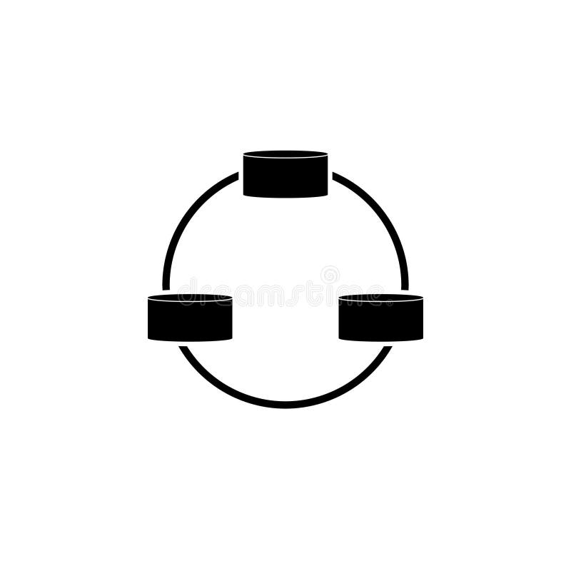Connected Data Icon Isolated on White Background Stock Vector ...
