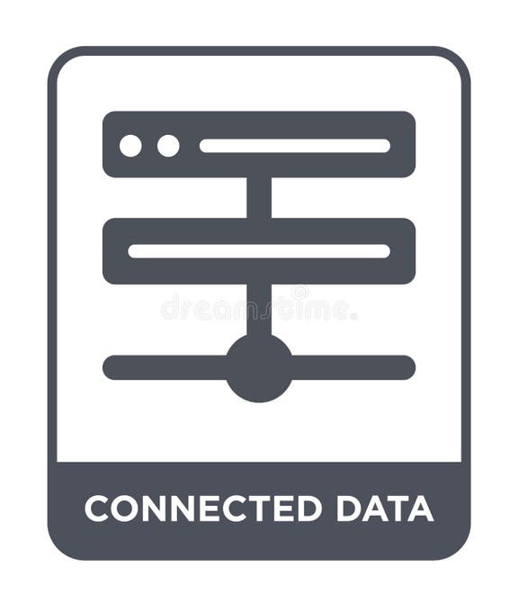 Connected Data Icon in Trendy Design Style. Connected Data Icon ...