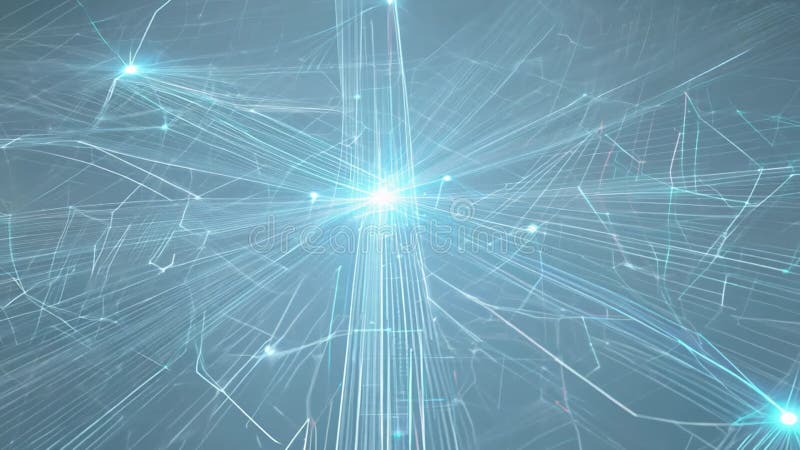 Connected Data Nodes Forming an Arc in a Digital Space with Blue ...