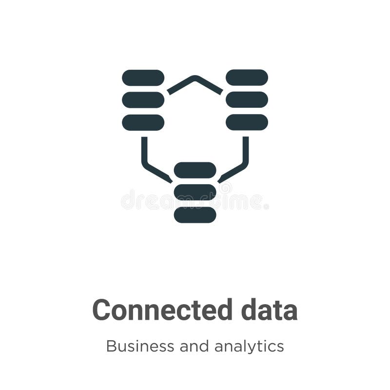 Connected Data Vector Icon on White Background. Flat Vector Connected ... Connected Data Vector Icon on White Background. Flat Vector Connected ...