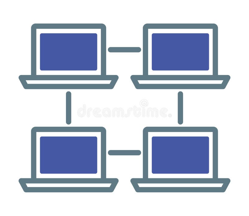 Connected Devices Network Icon Stock Vector - Illustration of isolated ...