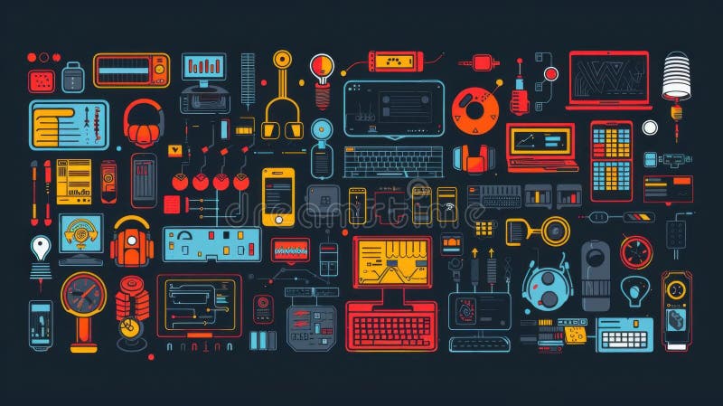 Connected Devices, a Visual Representation of Modern Technology Stock ...