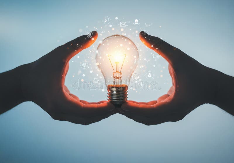 Connected Digital Ideas stock illustration. Illustration of human ...