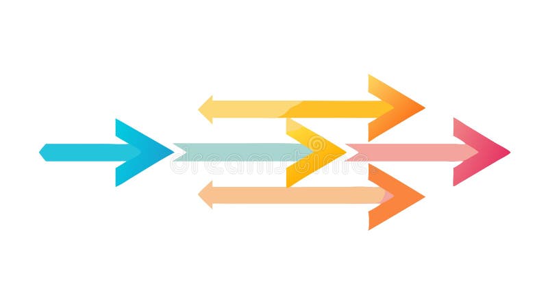 Connected Directional Arrows. Flow and Pathway Indication, Vector ...