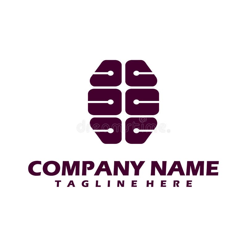 Connected Dot Line Brain Logo Template, Think Idea Concept Stock Vector ...