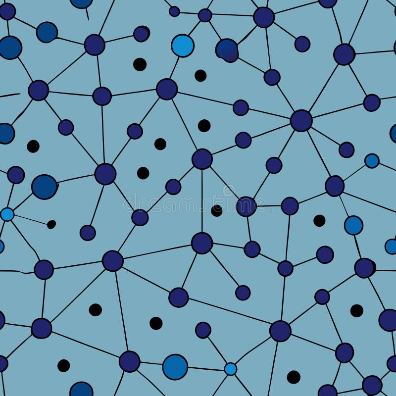 Connected Dots Background Seamless Pattern. Vector Illustration Stock ...
