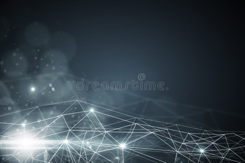 Connected Dots on Grey Background Stock Illustration - Illustration of ...