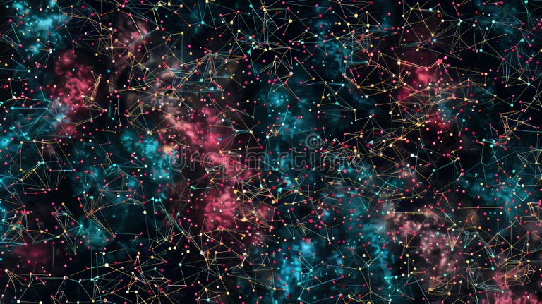 Connected Dots Network Nebula Background Stock Illustration ...