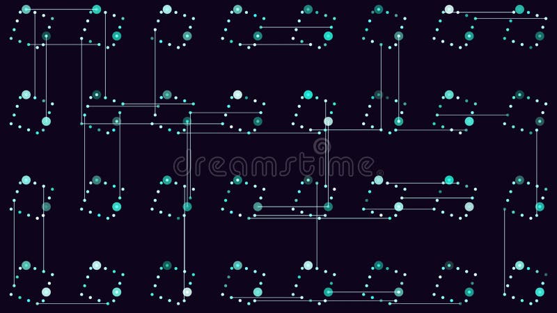 Connected Dots Pattern with Flash Light on Black Gradient Stock Footage ...