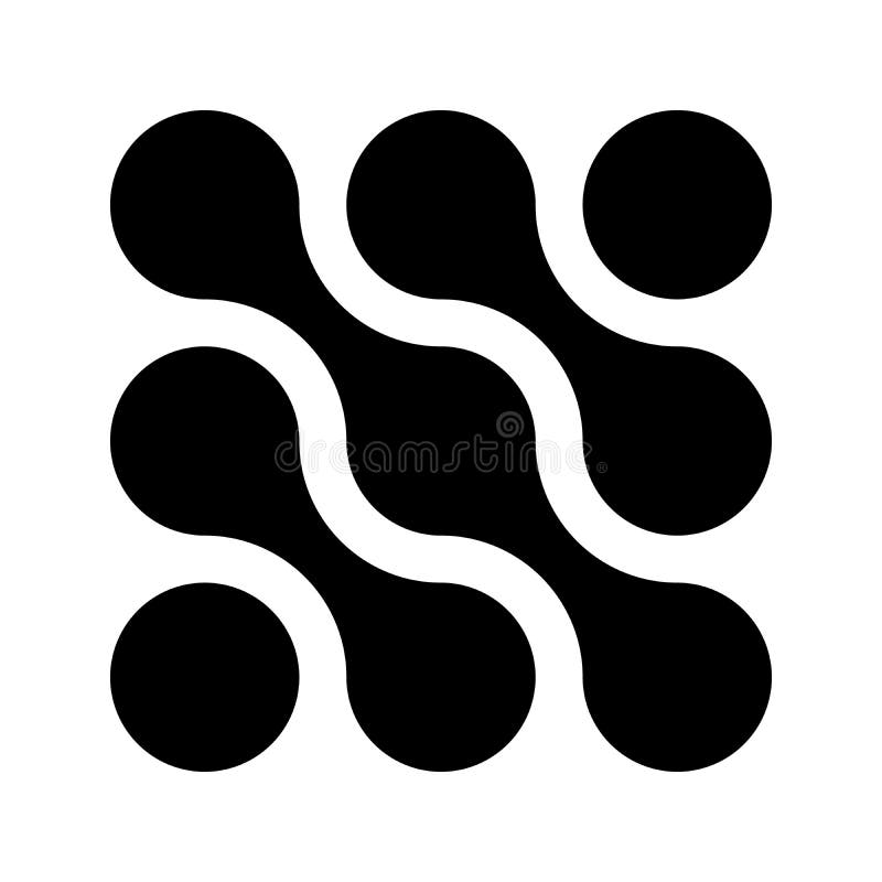 Connected Dots in a Shape of Square. Black Silhouette Abstract Design ...