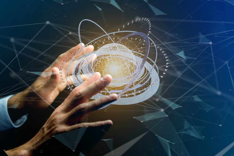 Connected Earth Globe Concept Icon on a Futuristic Interface Stock ...