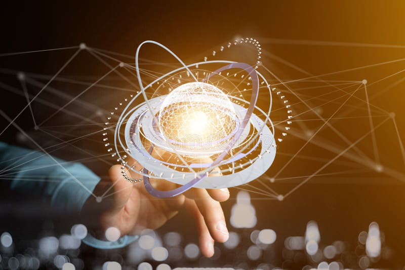 Connected Earth Globe Concept Icon on a Futuristic Interface Stock ...