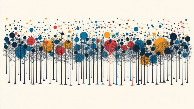 Connected Forest stock illustration. Illustration of technology - 365558064