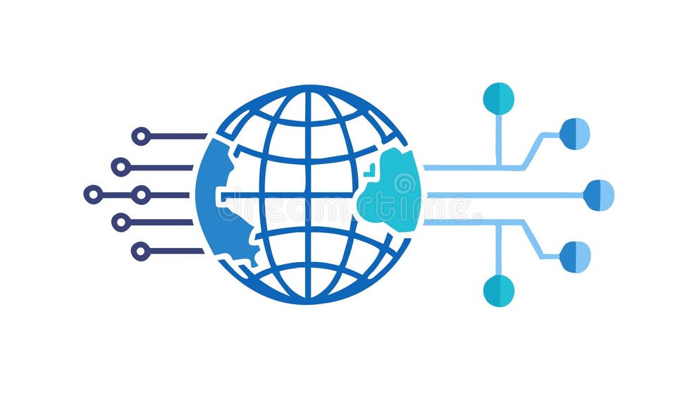 Connected Globe, Worldwide Data, Global Technology, Vector Design ...