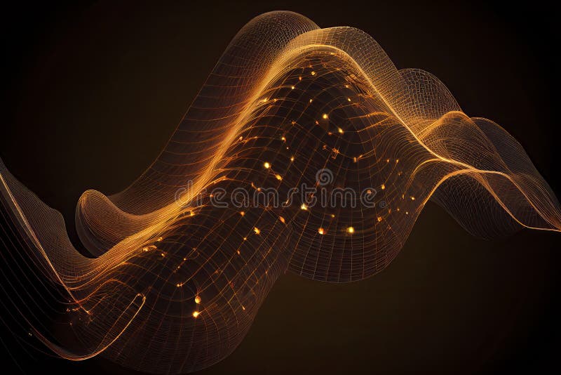 Connected Glowing 3d Grid, Digitalization, Wave, Network Created Stock ...