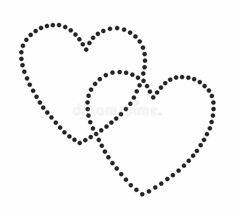 Connected Hearts in Dots stock vector. Illustration of abstract - 307644222
