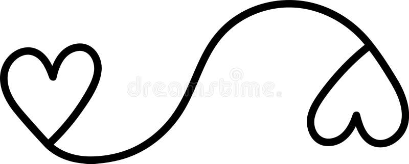 Connected Hearts Line Art stock illustration. Illustration of connected ...