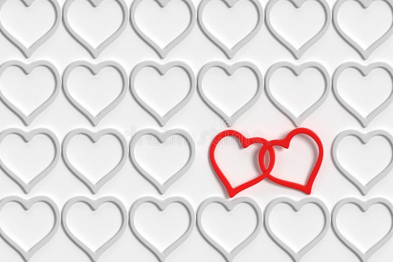 Connected Hearts (clipping Path Included) Stock Illustration ...