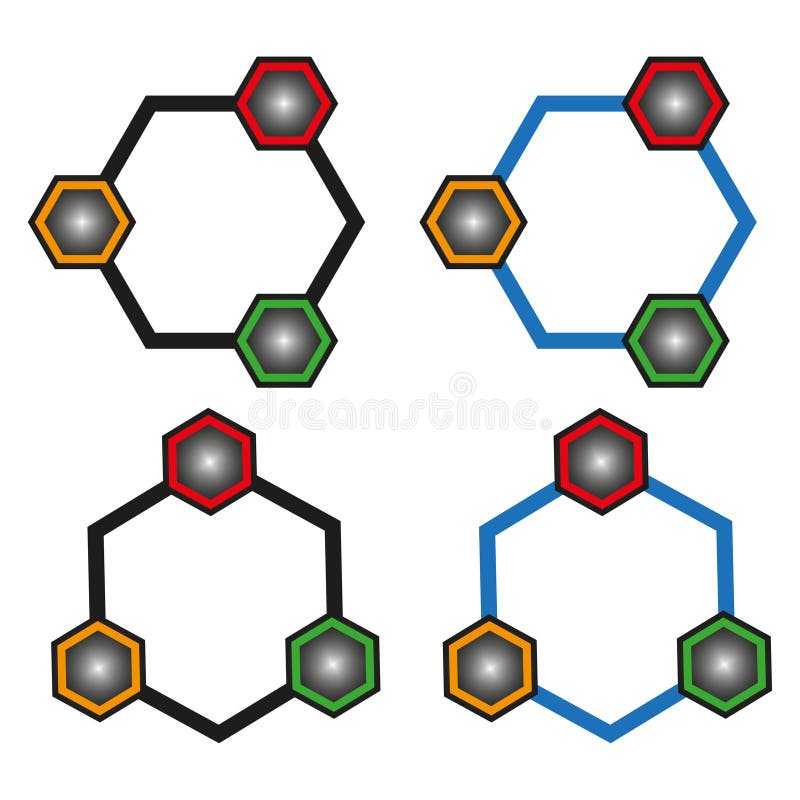 Connected Hexagons Icon. Cloud Technology. Data Information Infographic ...