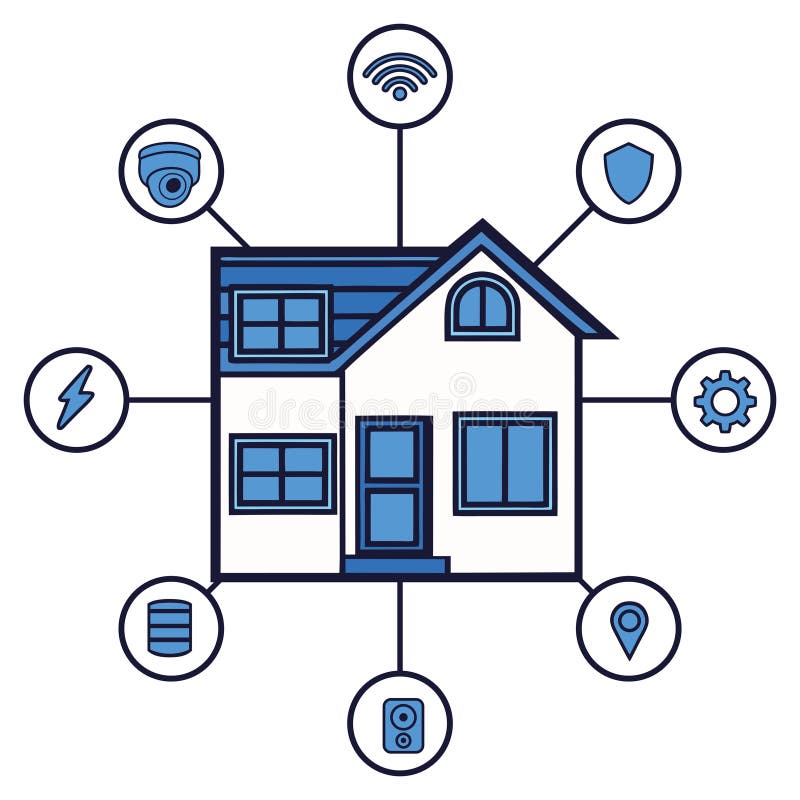 Connected home concept stock illustration. Illustration of symbol ...