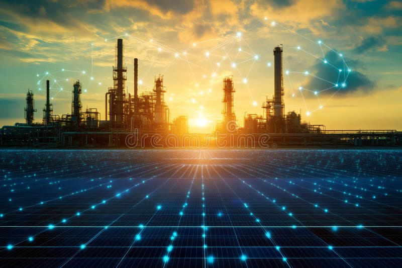 Connected Industrial Infrastructure with Digital Overlay Representing ...