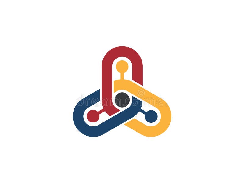 Connected Interlocked Tripple Three Different Colour Chains Stock ...