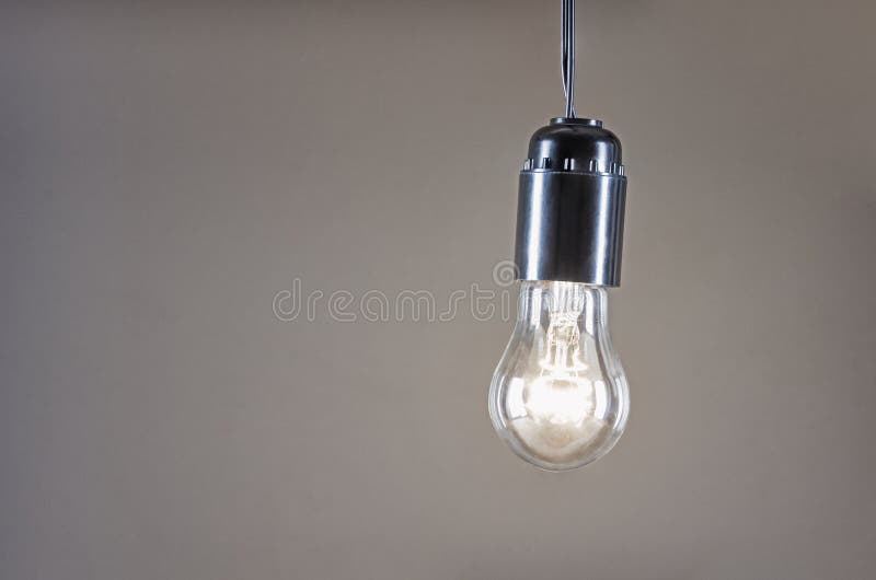 Connected Lamp Hanging on a Wire Stock Photo - Image of illuminated ...
