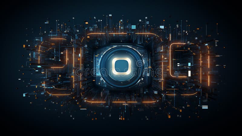 Connected Learning Futuristic Font and Icon for a Technology Stock ...