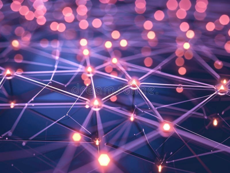 Connected Light Installation Stock Photo - Image of technology, evening ...