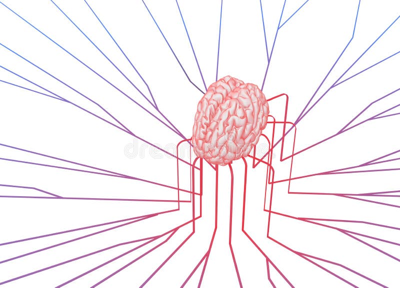 Connected Line Brain stock illustration. Illustration of horizontal ...
