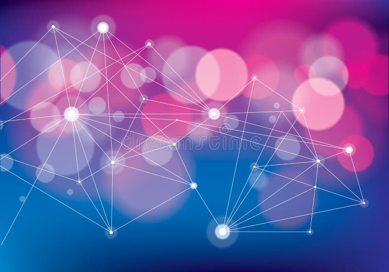 Connected Lines with Dots Geometric Science and Technology Abstract ...