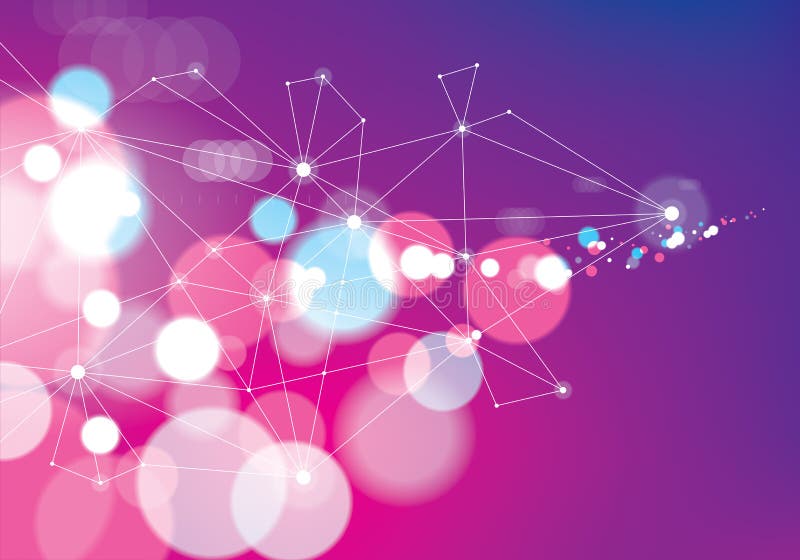 Connected Lines with Dots Geometric Science and Technology Abstr Stock ...