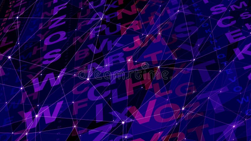 Alphabet Creating Connected Lines and Dots in Abstract Text, Letter ...