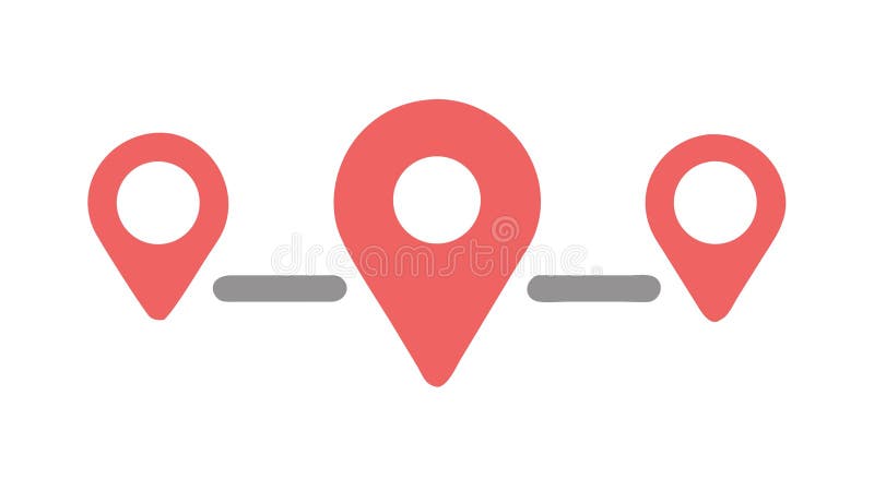 Connected Location Pins Vector - Route, Journey, Multiple Destinations ...