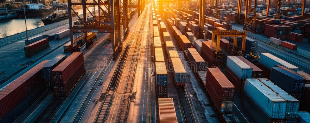 Connected Logistics in a Digital World. Stock Illustration ...