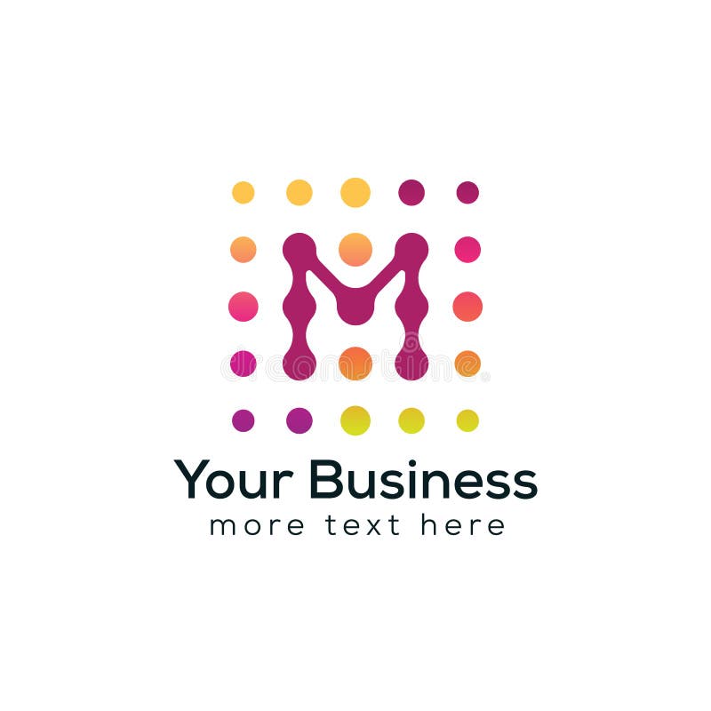 Connected M logo design stock vector. Illustration of design - 244181006