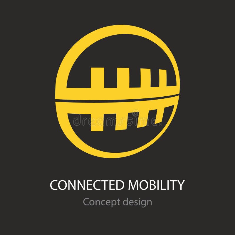 Connected Mobility Abstract Yellow Busines Icon Stock Vector ...