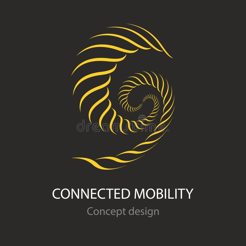 Connected Mobility Abstract Yellow Busines Icon Stock Vector ...