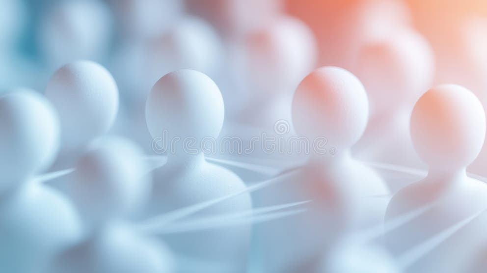 Connected Network of Abstract Figures Highlighting Social Interaction ...