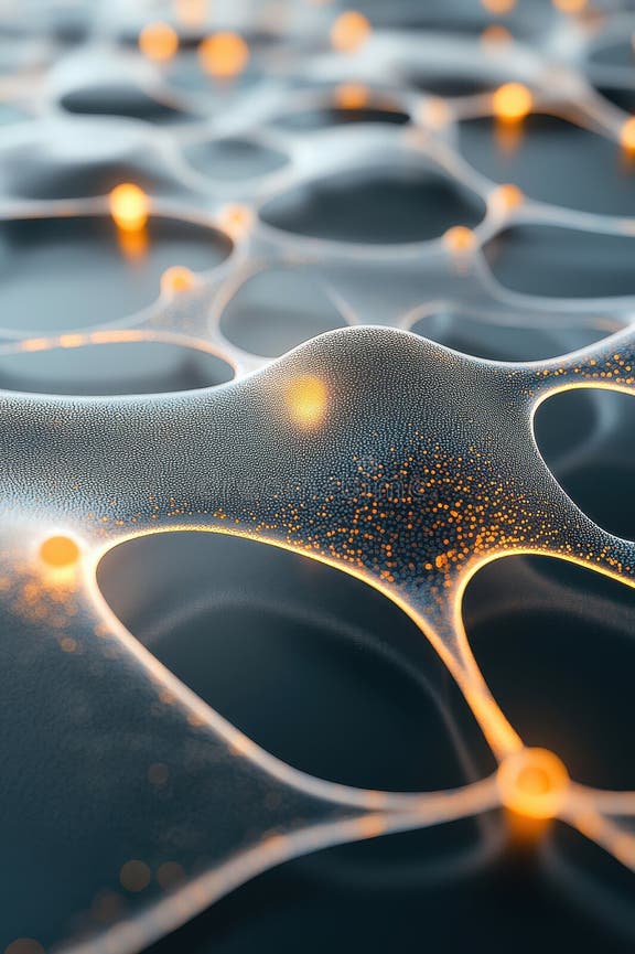 Connected Network with Bright Node Points. Digital Technology Abstract ...