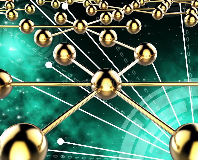 Connected Network Shows Communicate Worlwide and Computer Stock ...