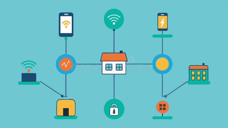 Connected Nodes a Web of Interconnected Nodes Representing Smart Meters ...