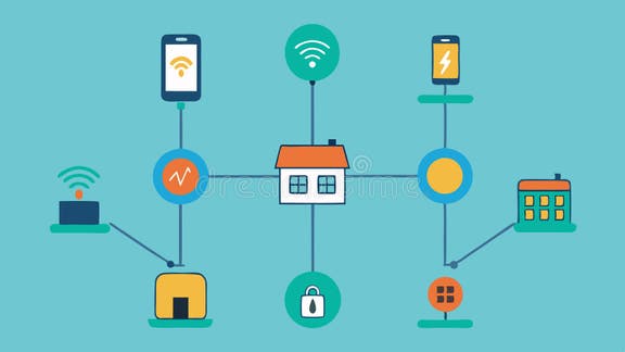 Connected Nodes a Web of Interconnected Nodes Representing Smart Meters ...