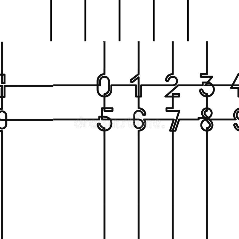 Connected Numbers Set. Black Elements on White Stock Vector ...