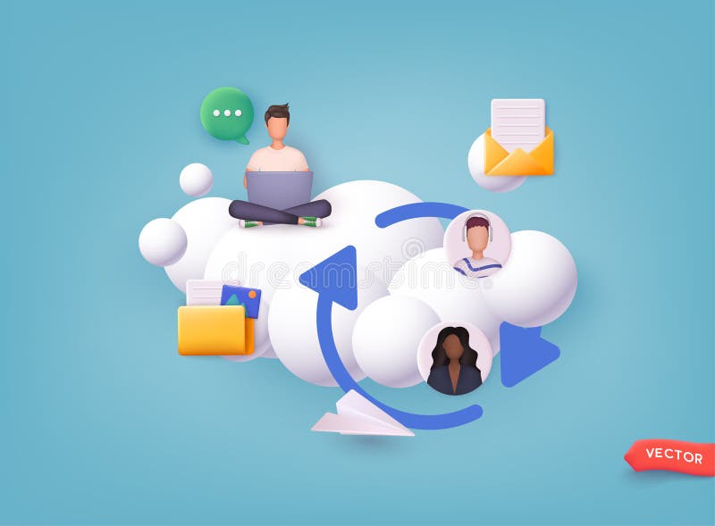 Connected People As Social Community Networking Worldwide. Cooperation ...