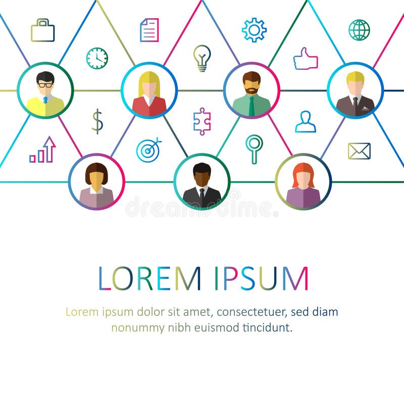 Connected People and Icons As Banner or Header Concept with Copy Space ...