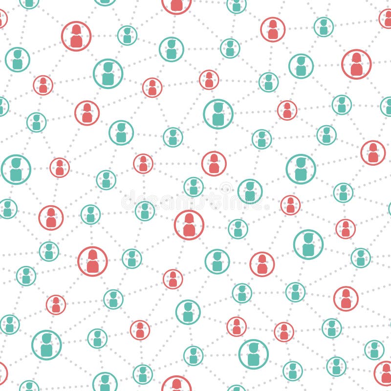 Connected People and Social Network Pattern Stock Vector - Illustration ...