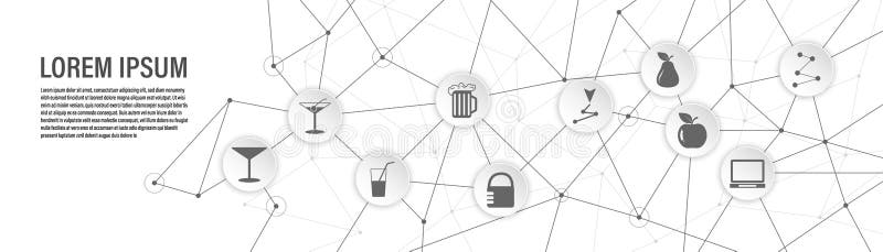 Connected Points Icon. from Web Set Stock Illustration - Illustration ...