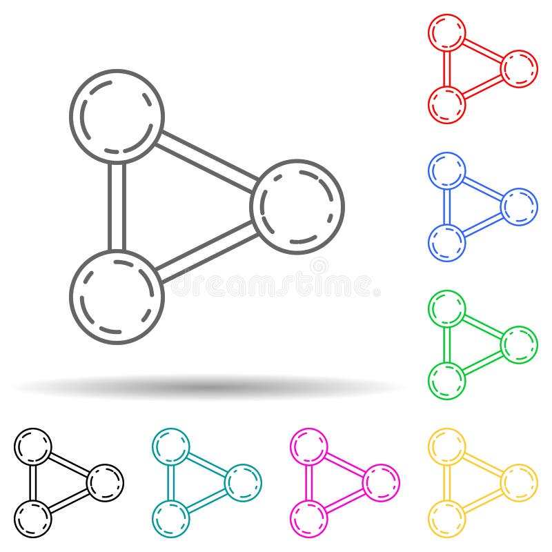 Connected Points Multi Color Style Icon. Simple Thin Line, Outline ...